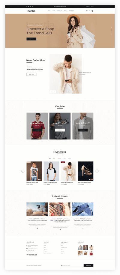 Inertia - An E-commerce Site For Clothes | Myra Technolabs